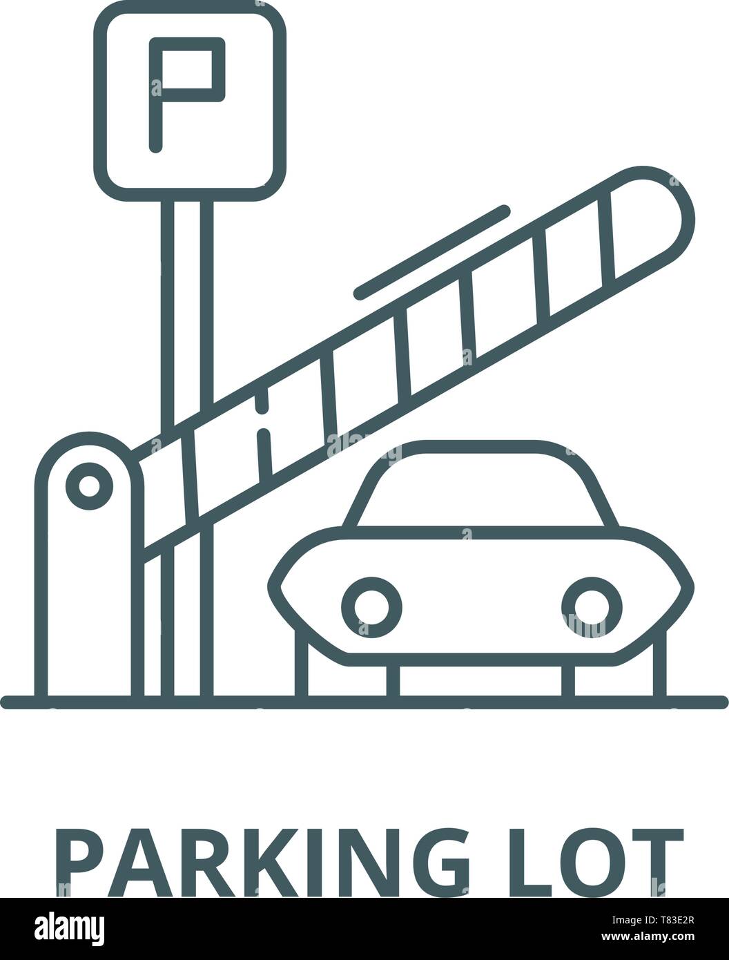 Parking lot vector line icon, linear concept, outline sign, symbol ...