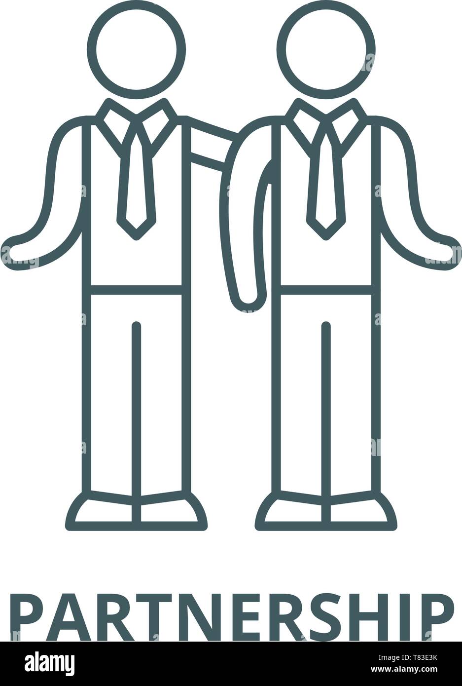 Partnership vector line icon, linear concept, outline sign, symbol ...