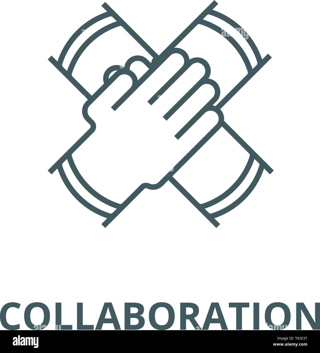 Partnership collaboration vector line icon, linear concept, outline ...