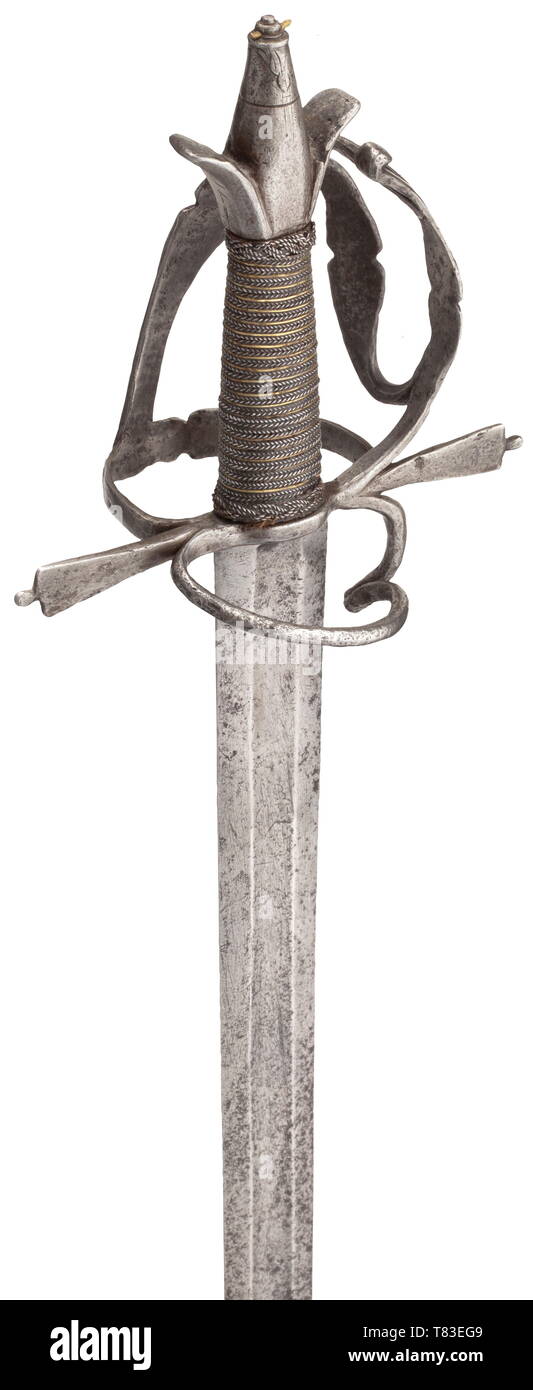 A German basket-hilted sword Late 16th century. Broad, double-edged ...