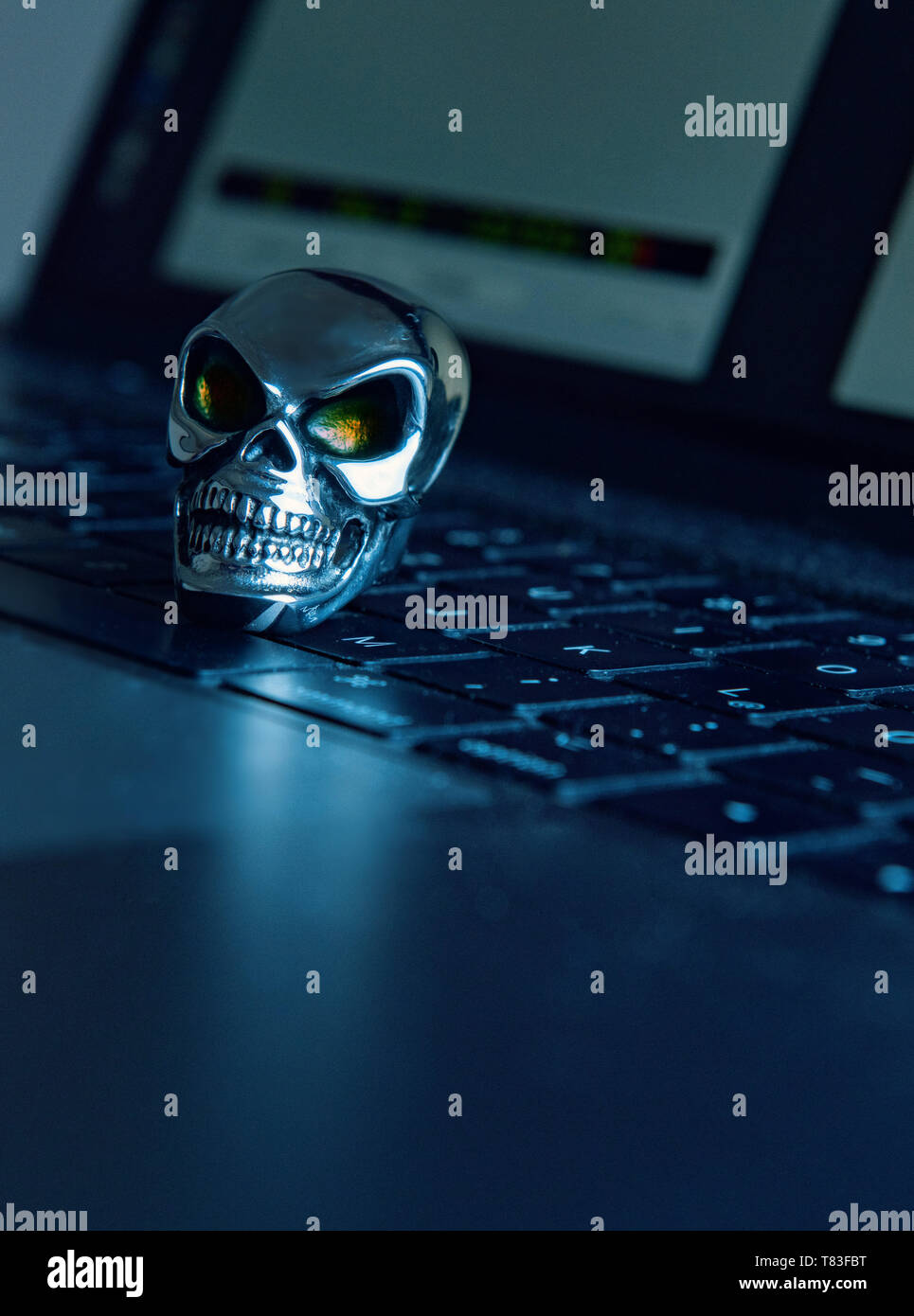 Hacker typing on futuristic computer hi-res stock photography and ...