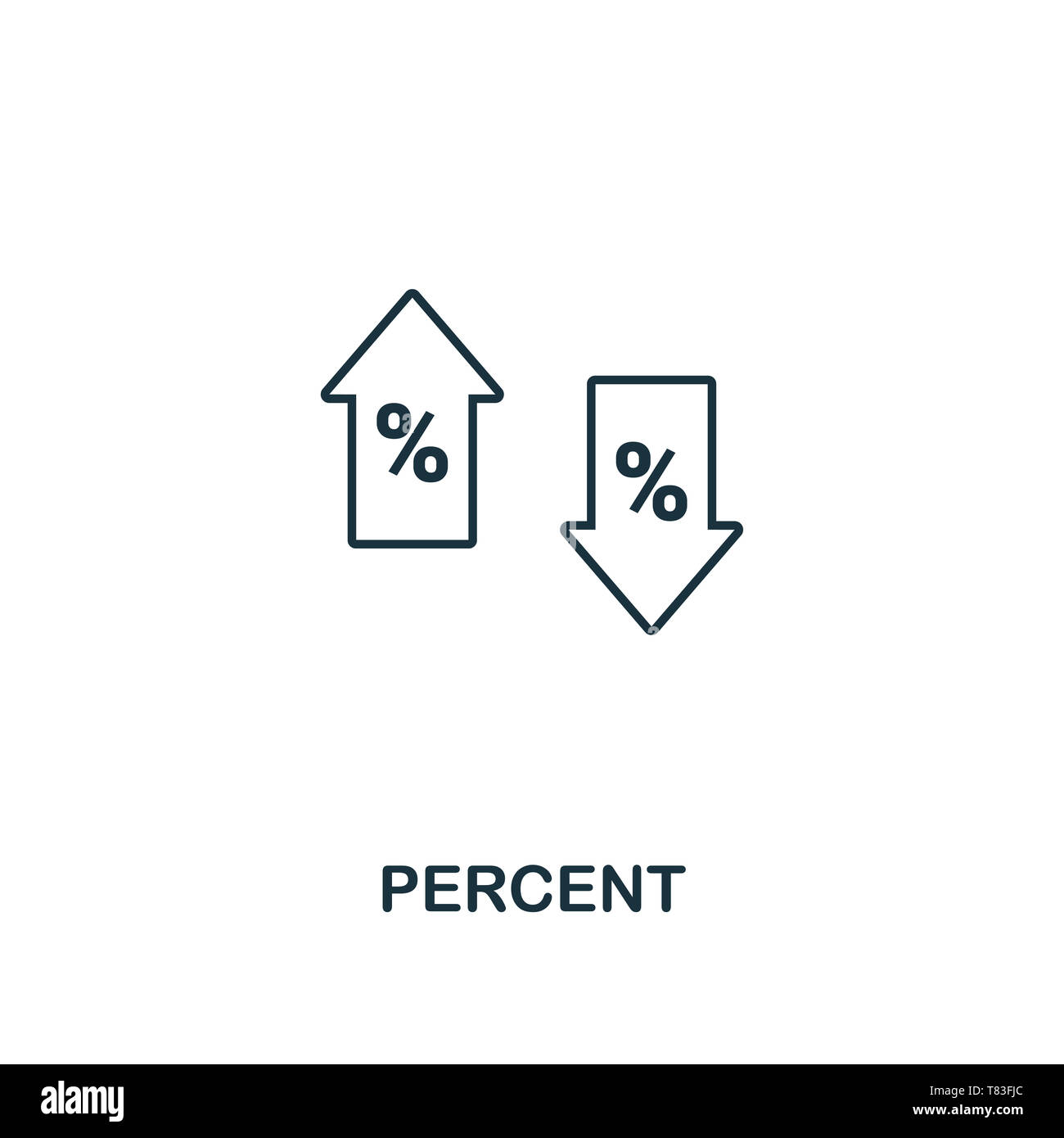 Percent icon. Outline style thin design from business icons collection ...