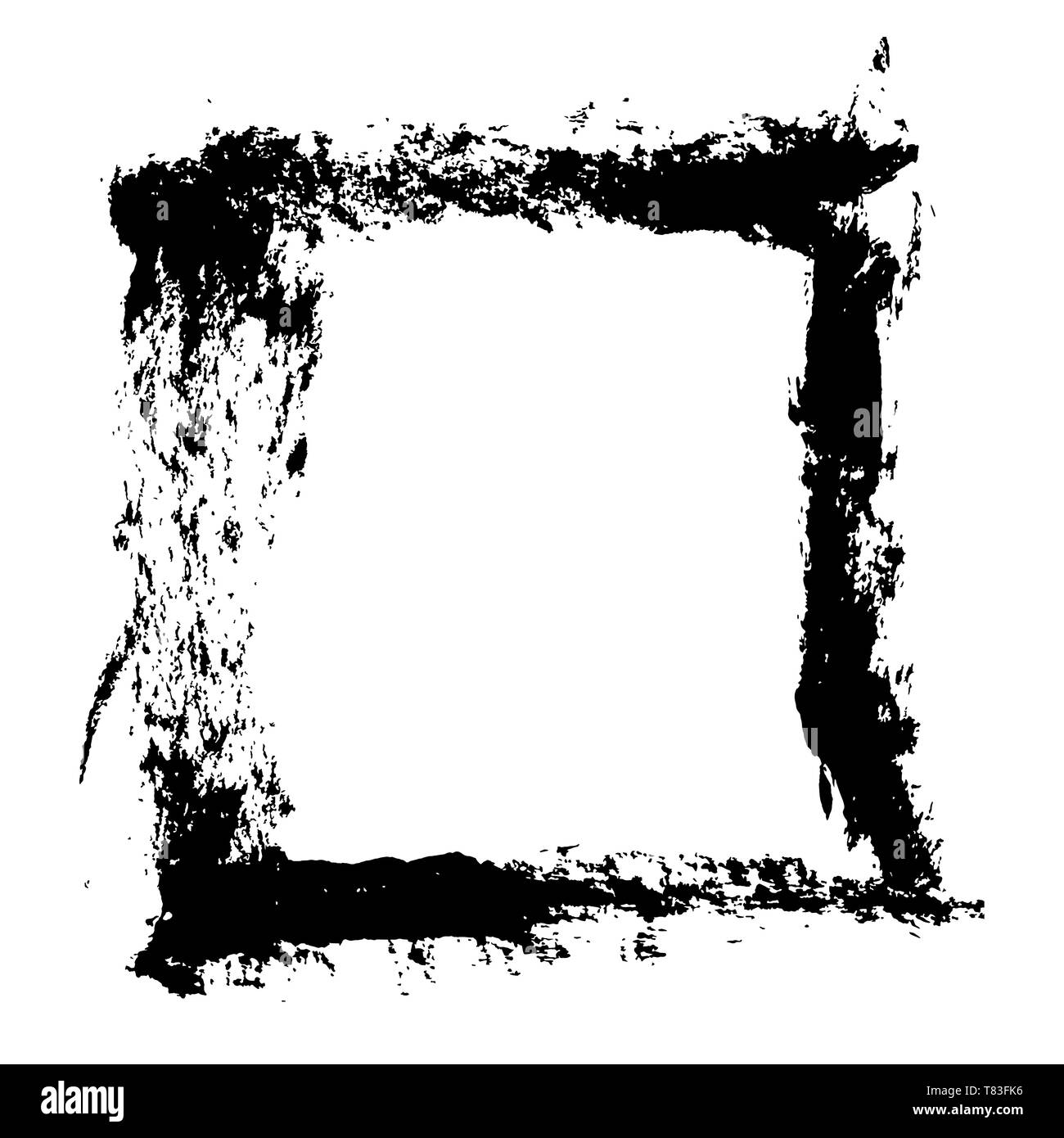 Ink vector brush stroke frame. Vector illustration. Grunge texture ...