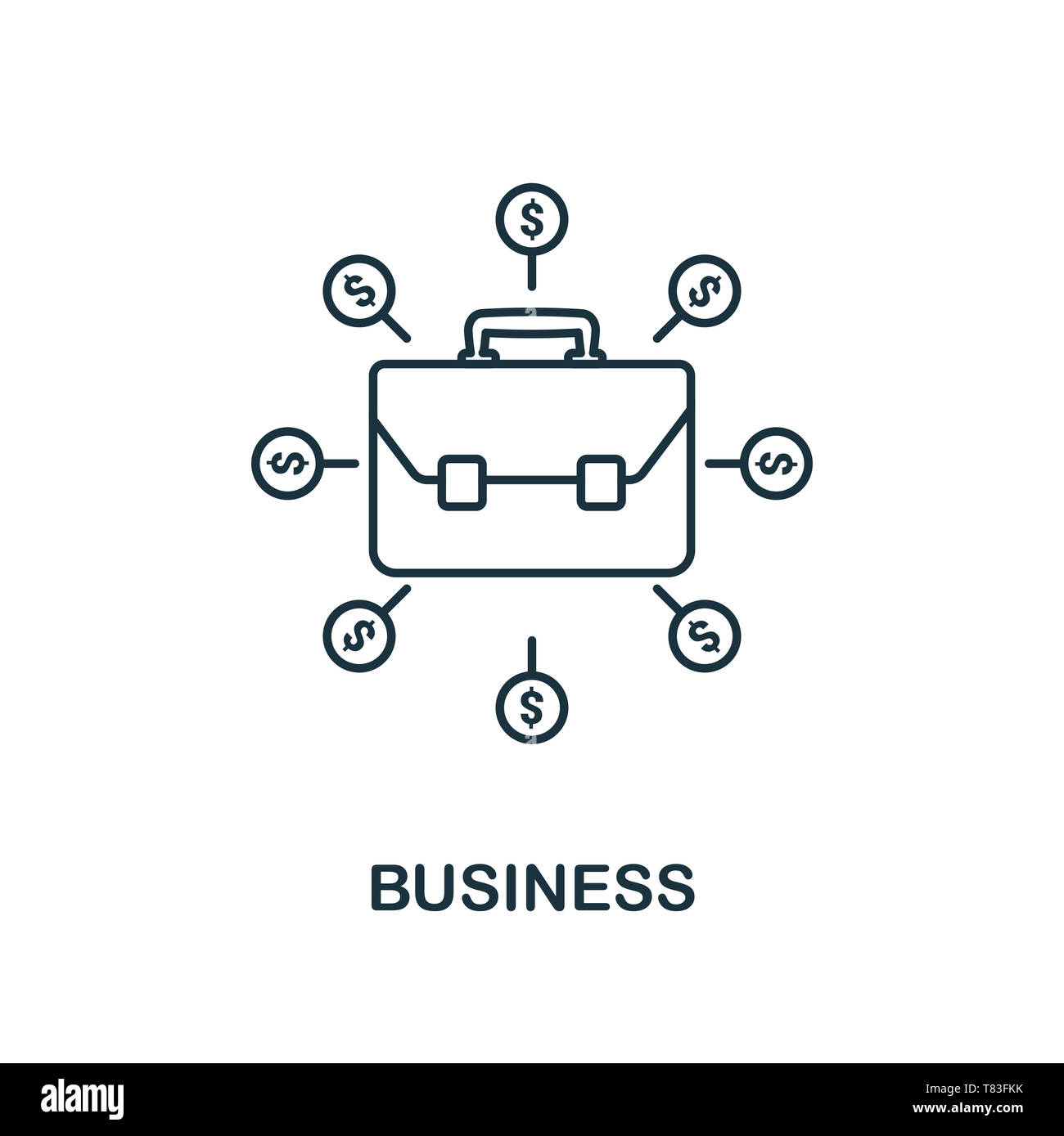 Business icon. Outline style thin design from business icons collection ...