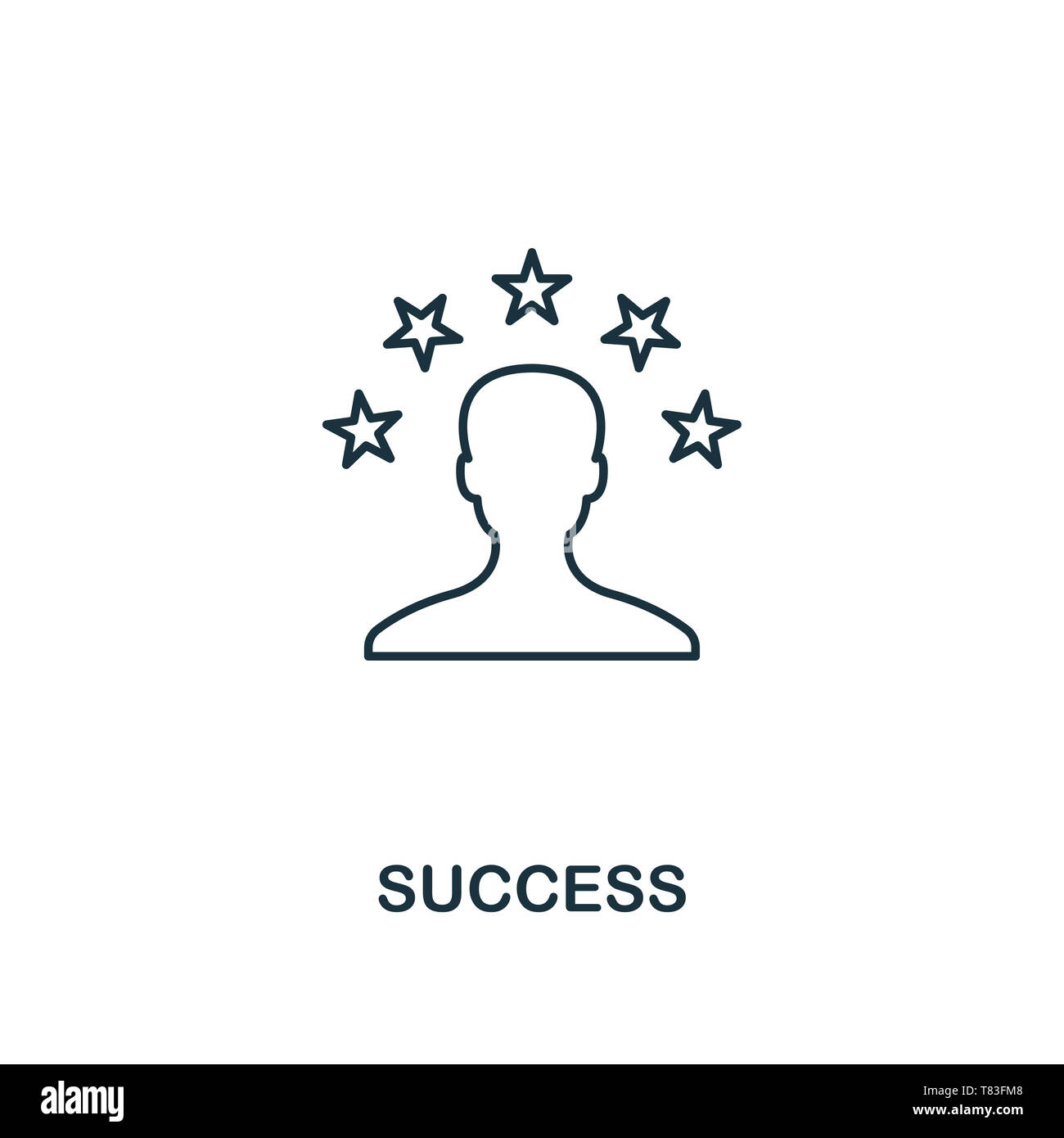 Success icon. Outline style thin design from business icons collection ...