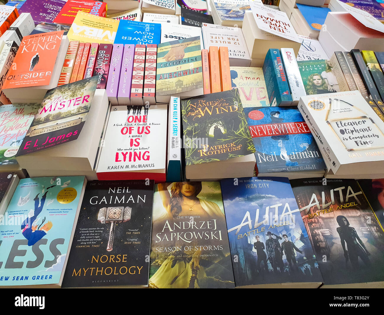 IASI, ROMANIA - MAY 05, 2019: Wide Variety Of Books For Sale In Library ...