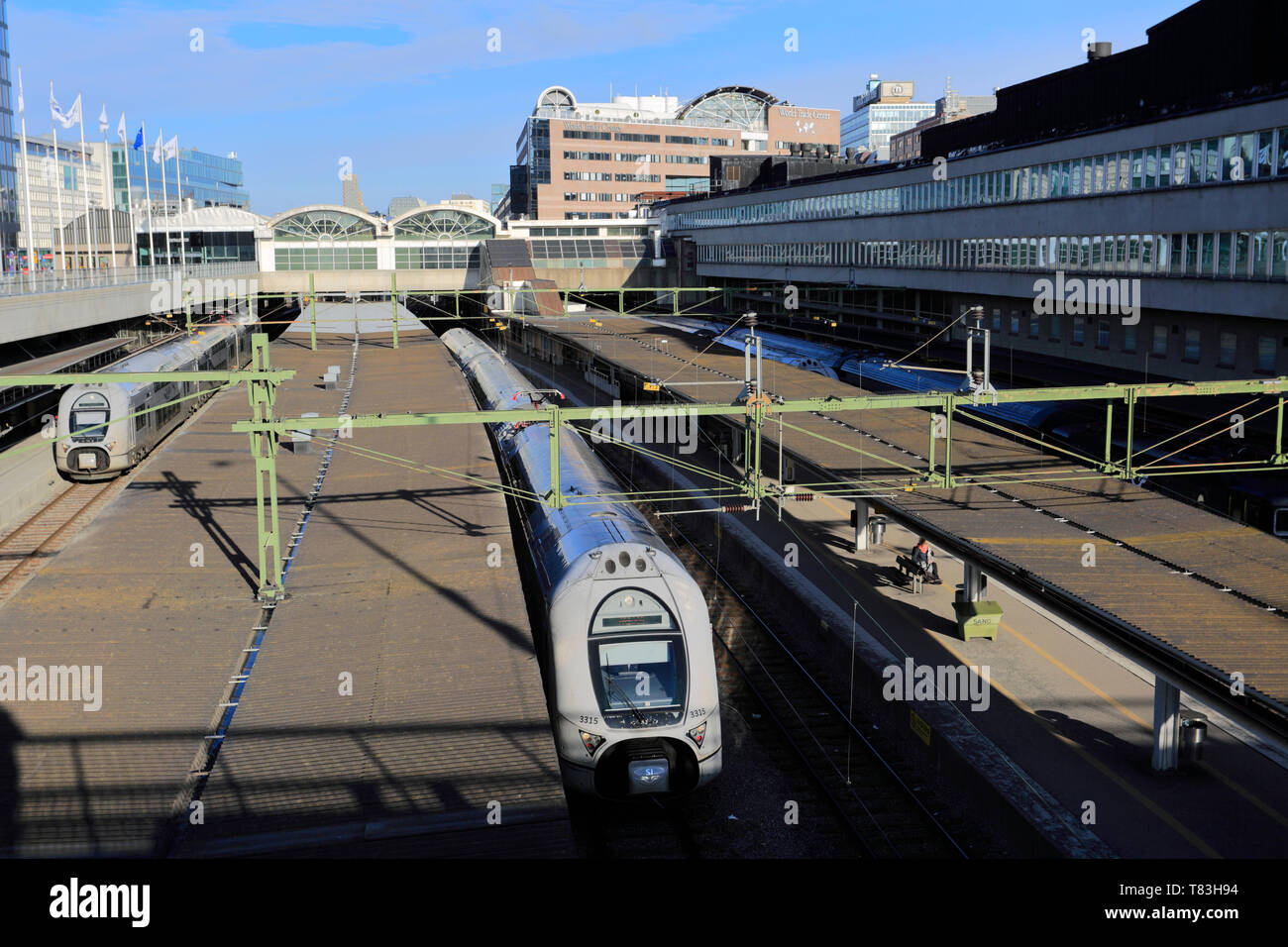 Exterior facade of the Central train station, Stockholm City, Sweden ...