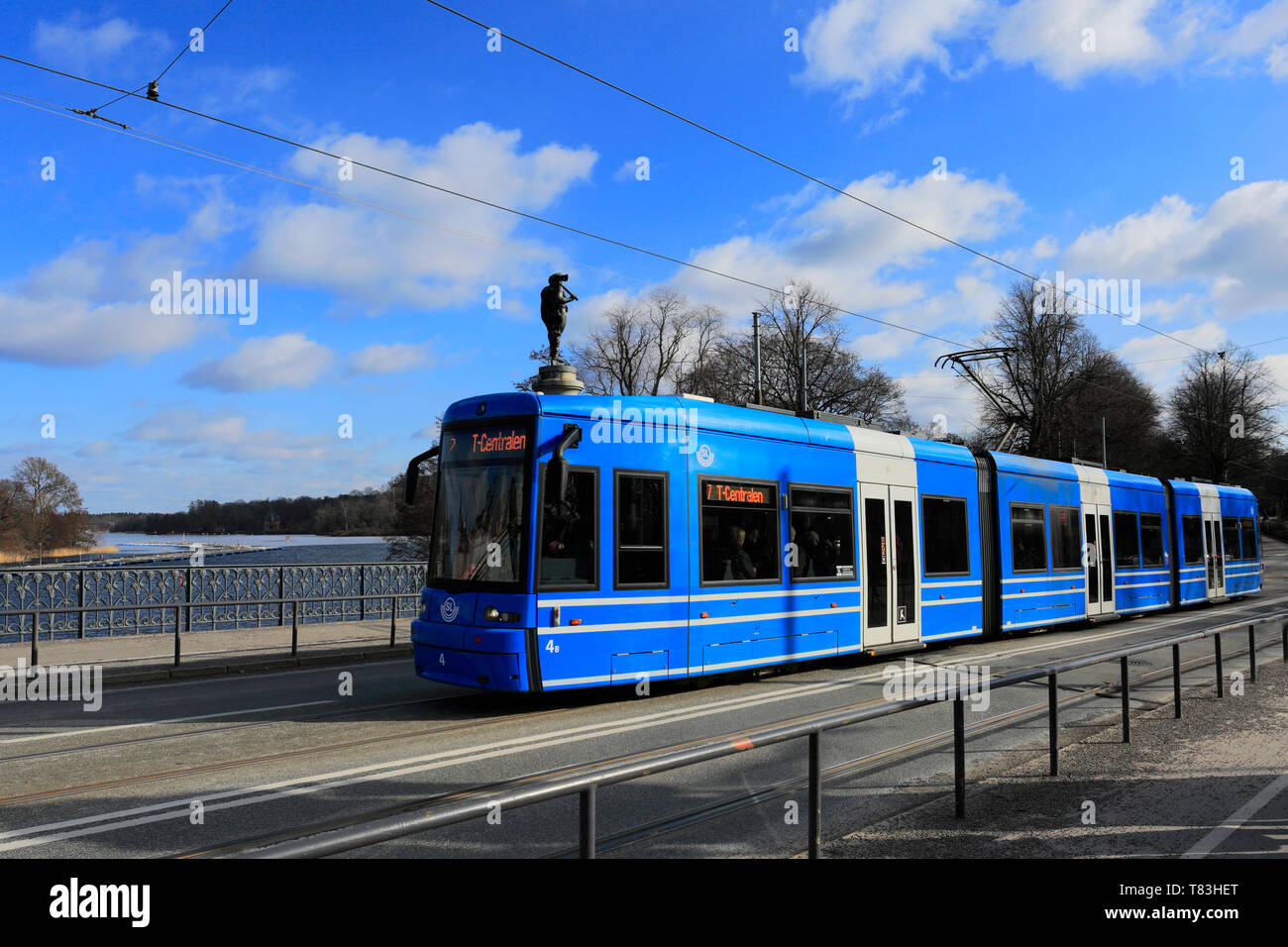 Electric Tram in Stockholm City, Sweden, Europe Stock Photo - Alamy