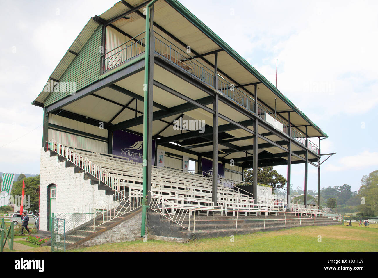 main grandstand at the royal turf club horse racing track in nuwara ...