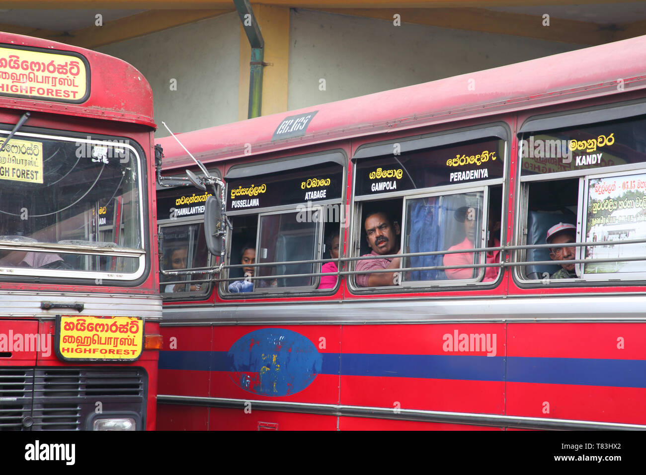 buses at the bus station in nuwara eliya sri lanka Stock Photo - Alamy