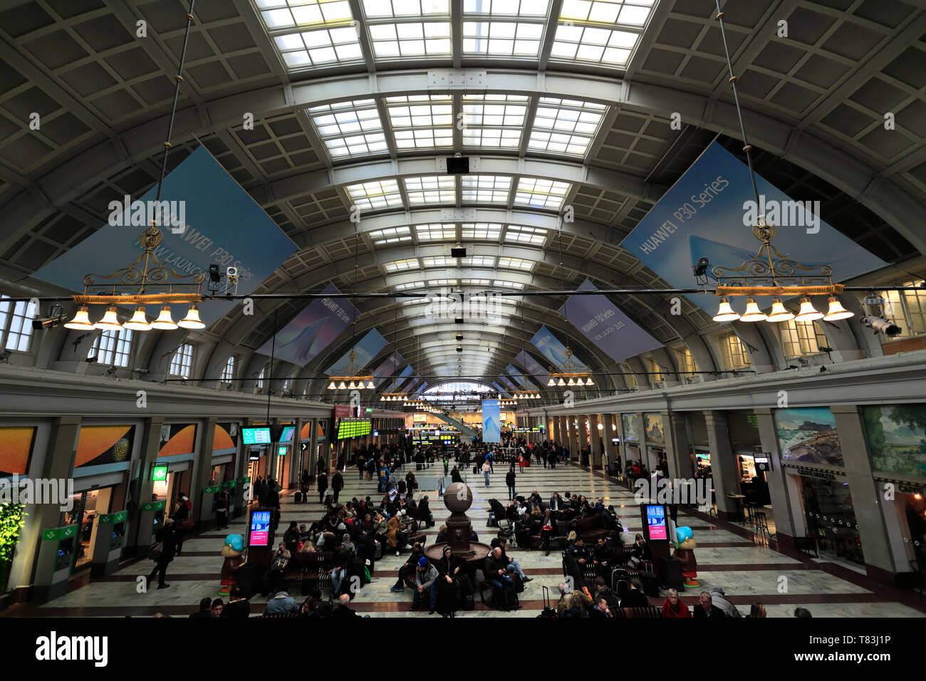 Interior view of the Central train station, Stockholm City, Sweden ...