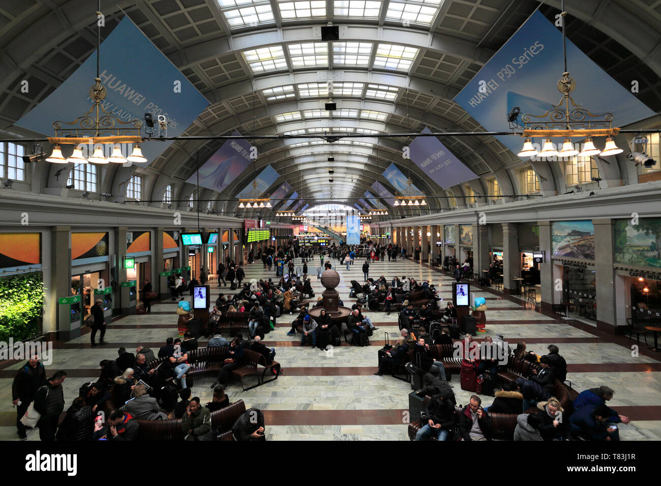 Interior view of the Central train station, Stockholm City, Sweden ...
