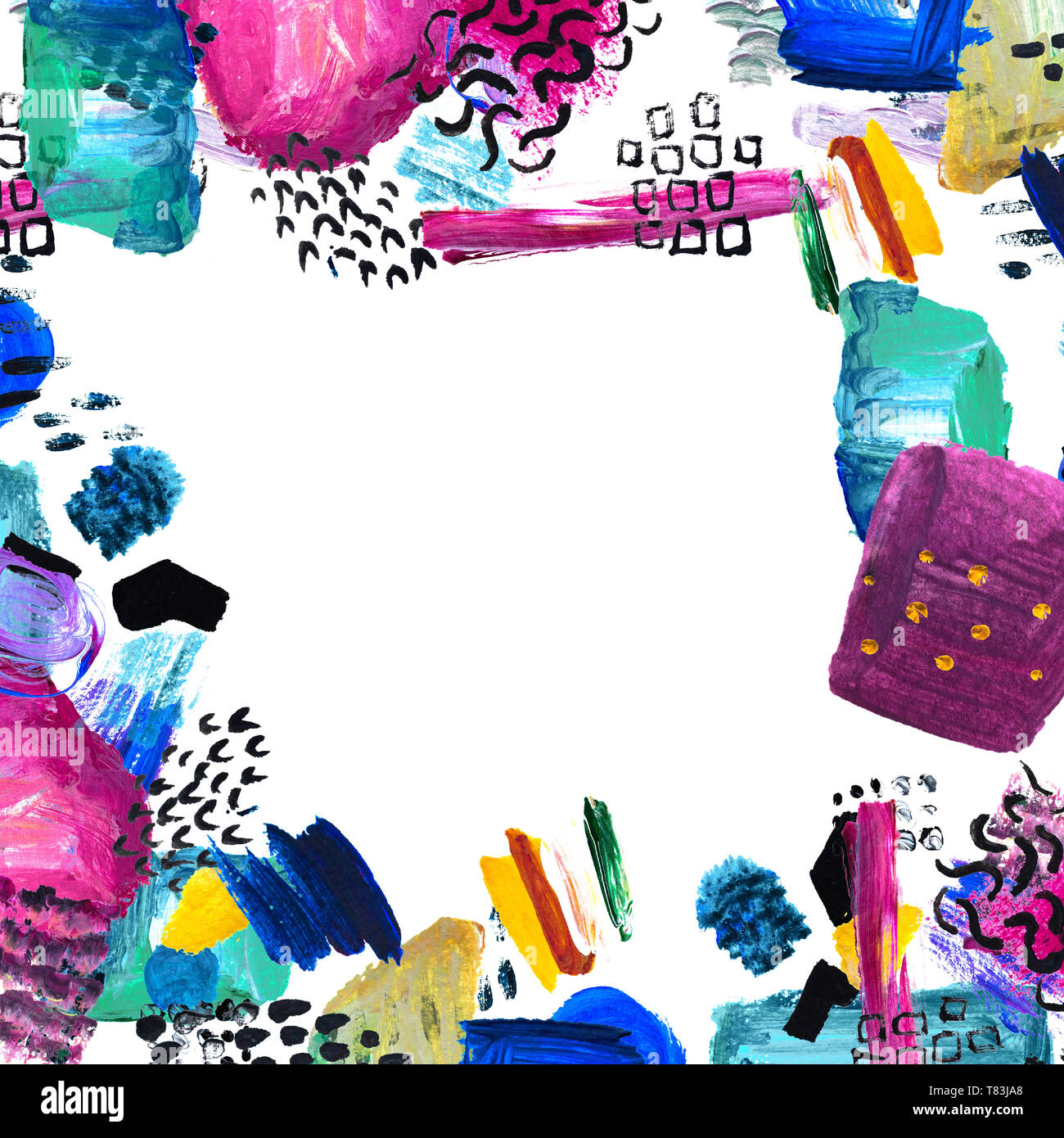 Hand drawn border and place for your text Stock Photo - Alamy