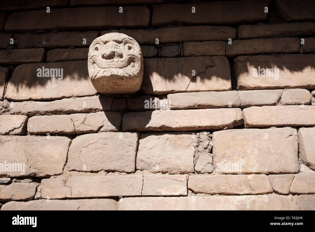 Ancient stone tenon head or Cabeza Clava at Archeological site of ...