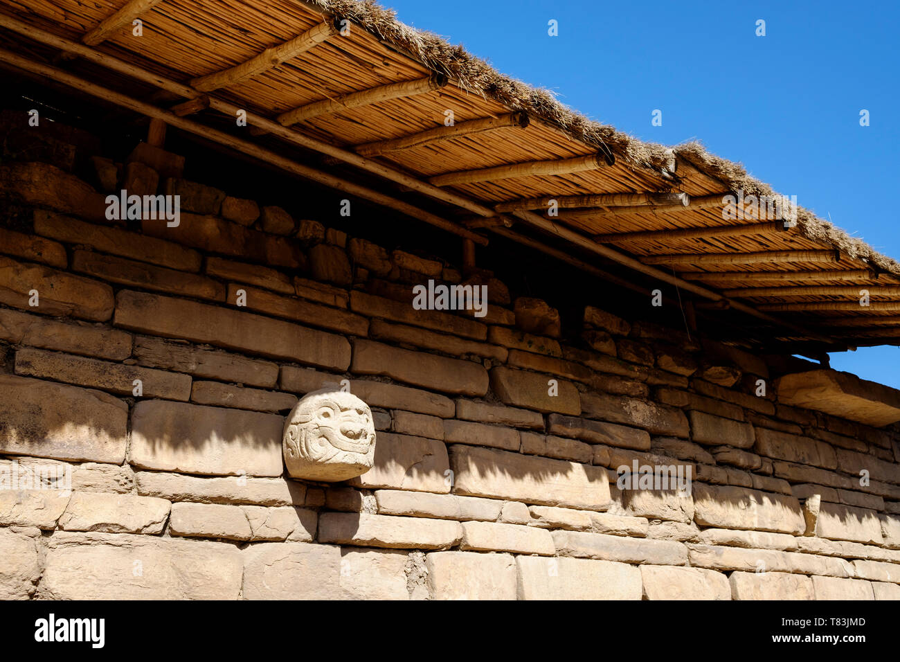 Ancient stone tenon head or Cabeza Clava at Archeological site of ...