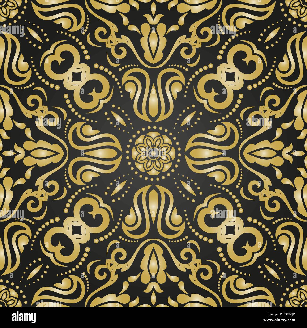 Orient Seamless Vector Golden Background Stock Vector Image & Art - Alamy