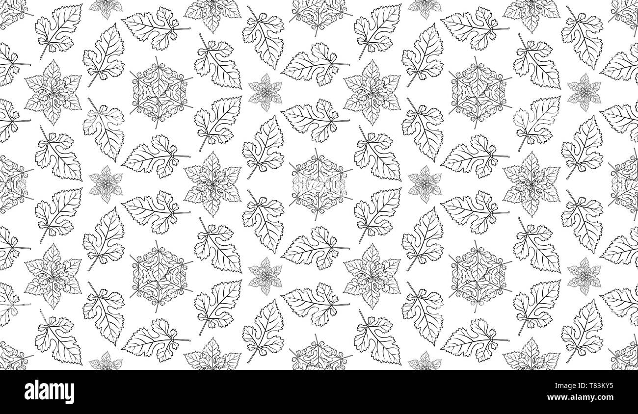 Seamless pattern floral background for coloring page vector Stock ...