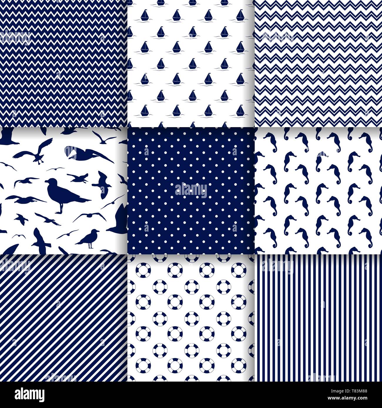 Seamless marine wave patterns hi-res stock photography and images - Alamy