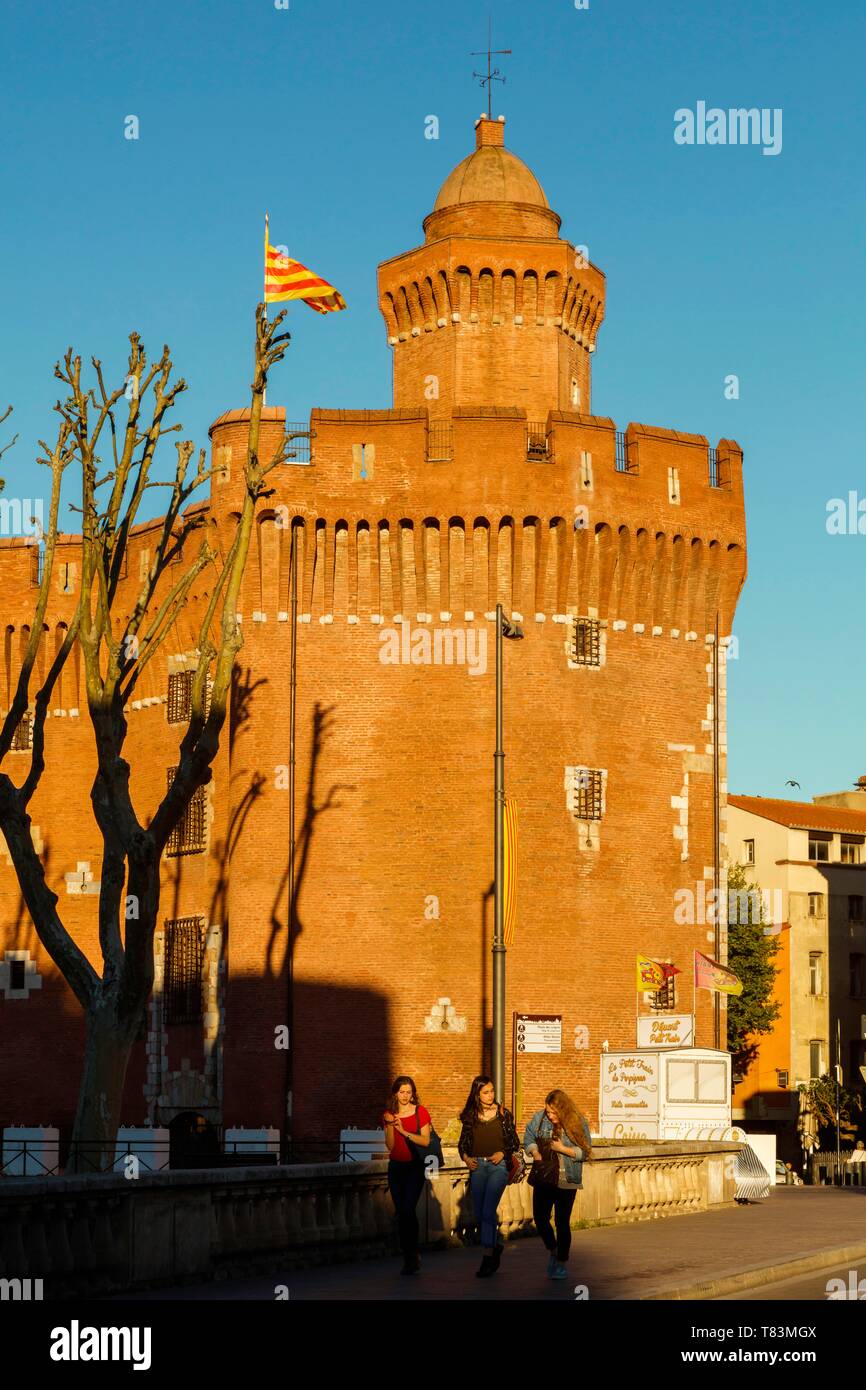 France, Pyrenees Orientales, Perpignan, city center, street scene in ...