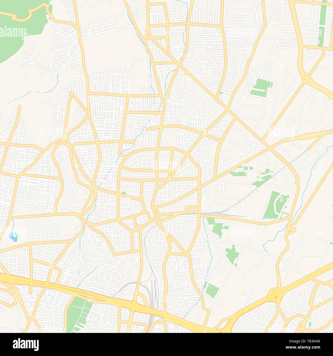 Printable map of Acharnes, Greece with main and secondary roads and ...