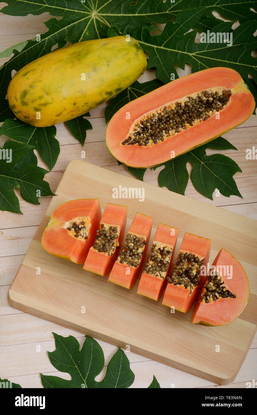 Papaya, Exotic Tropical Fruits Stock Photo - Alamy