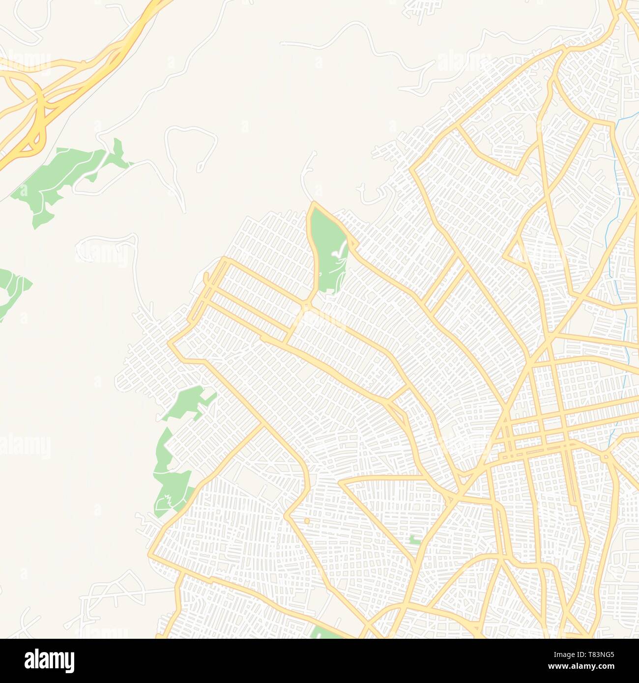 Printable map of Petroupoli, Greece with main and secondary roads and ...