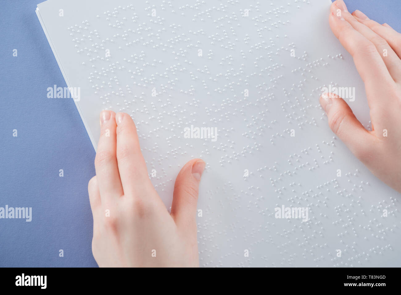 Blind girl reading braille hi-res stock photography and images - Alamy