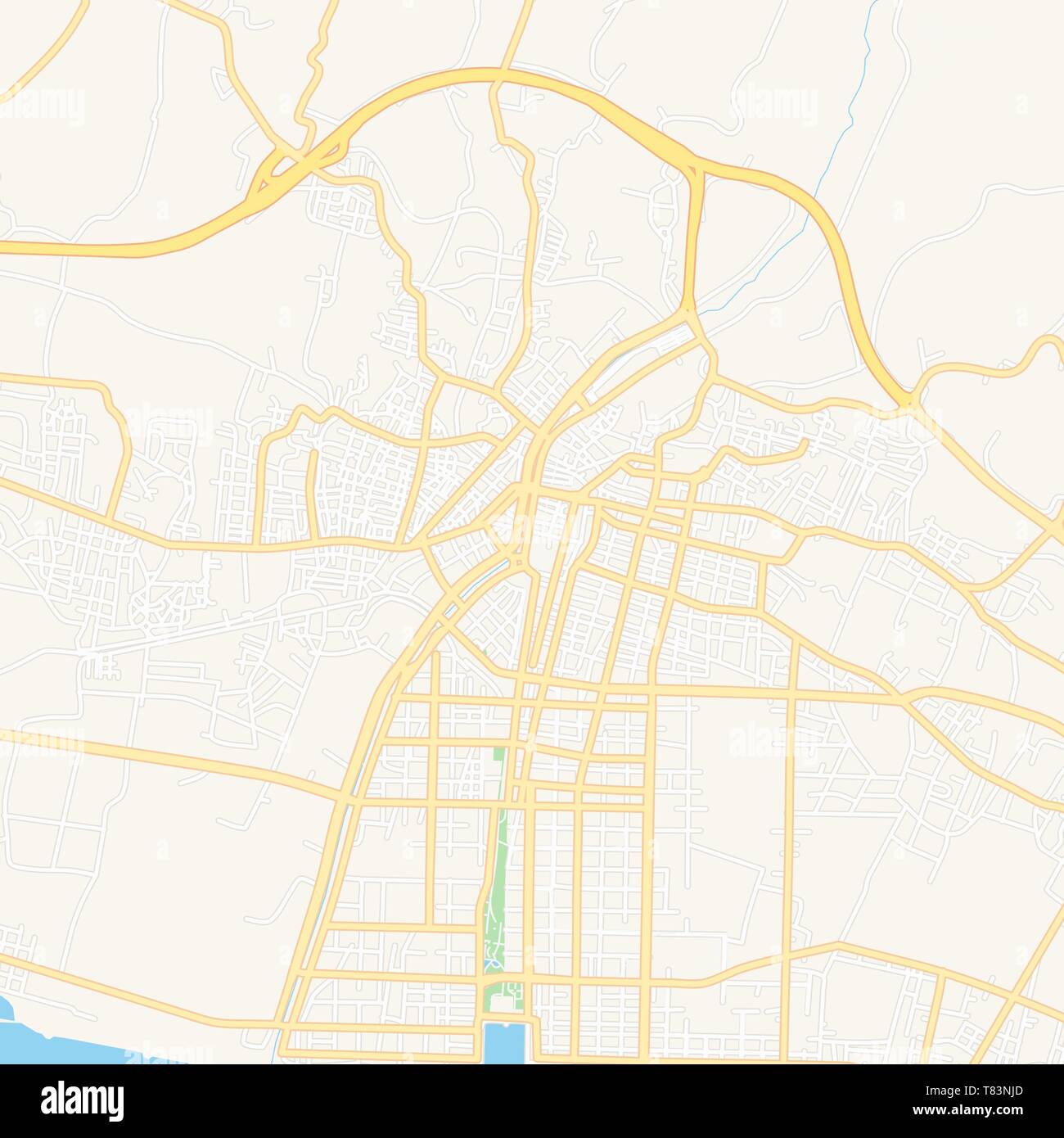 Printable map of Kalamata, Greece with main and secondary roads and ...
