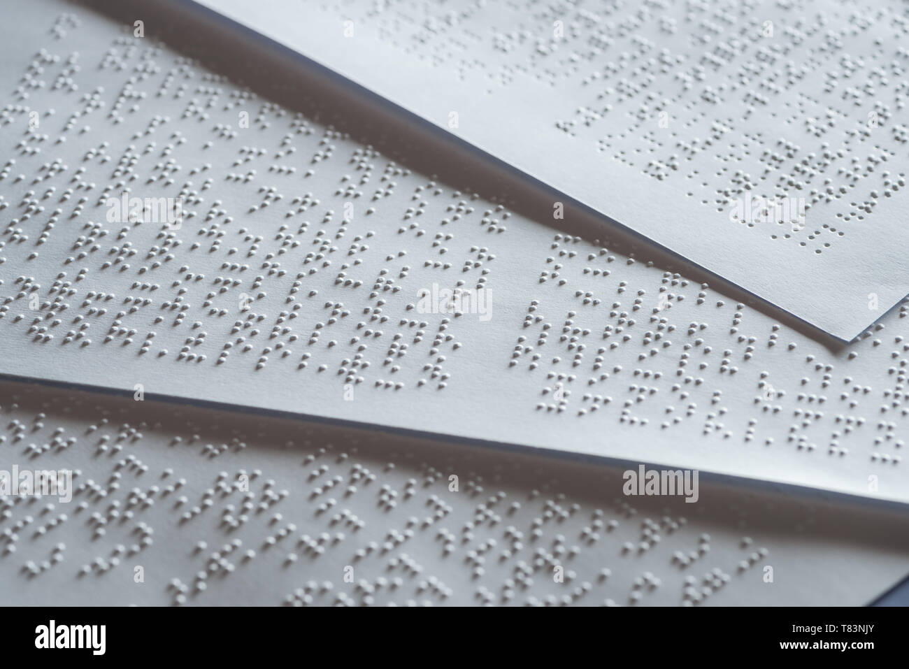 close up view of papers with international braille code Stock Photo - Alamy