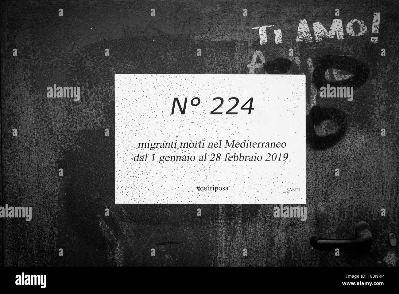 Italy, Matera, migrants epitaph Stock Photo - Alamy