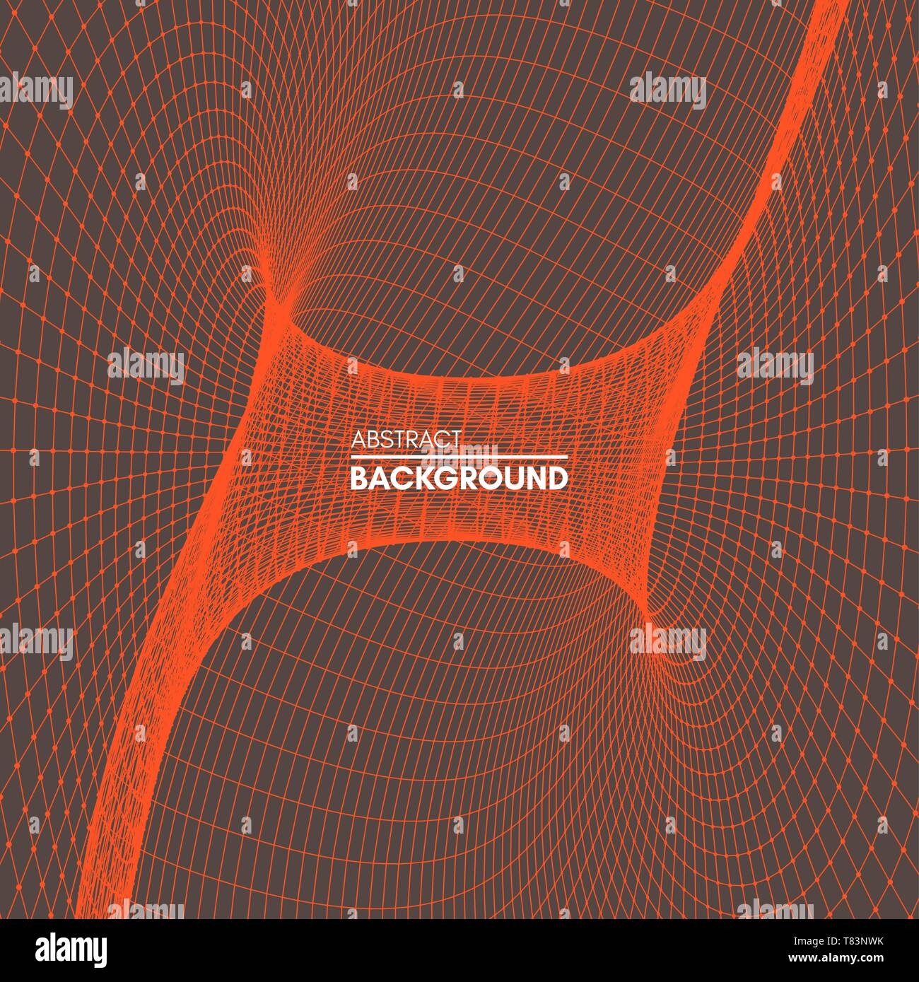 Abstract tunnel grid. 3d vector illustration. Can be used as digital ...