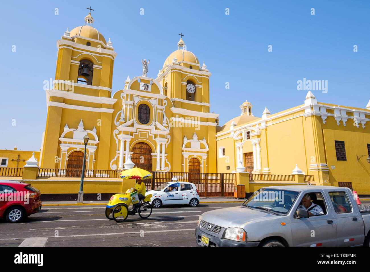 Beautiful Cathedral of Trujillo on the Plaza de Armas or Main Square of ...
