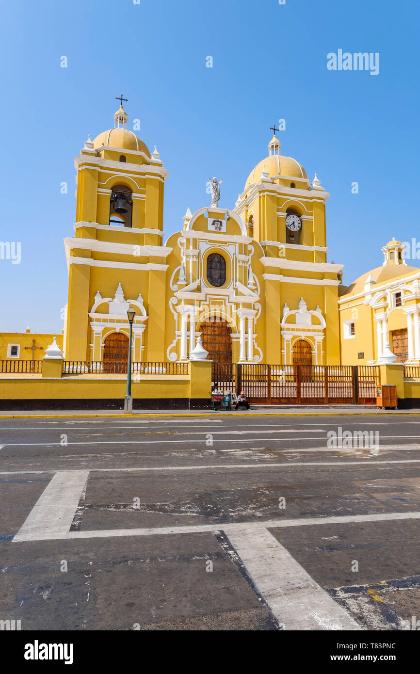 Beautiful Cathedral of Trujillo on the Plaza de Armas or Main Square of ...