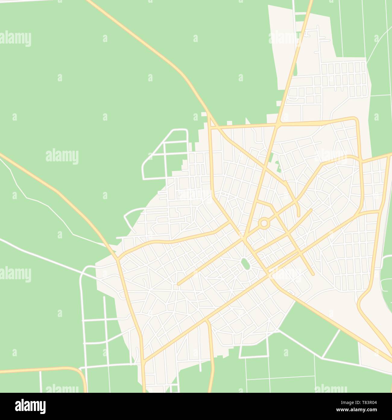 Printable map of Ptolemaida, Greece with main and secondary roads and ...