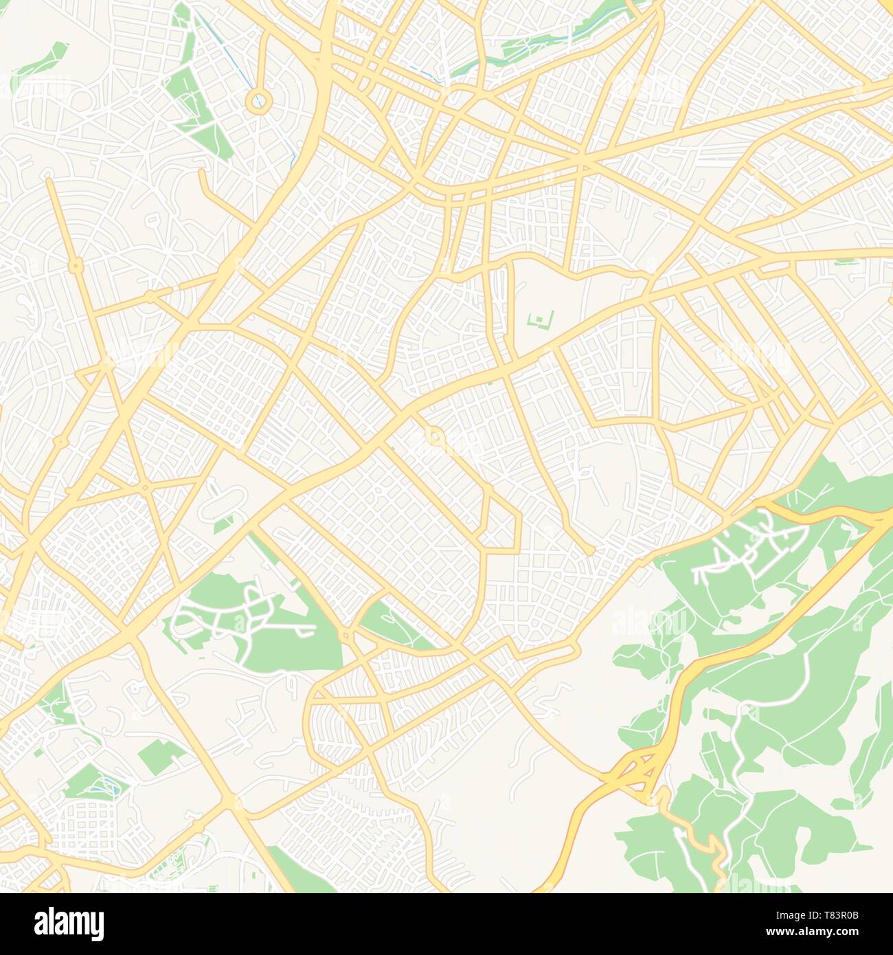 Printable map of Cholargos, Greece with main and secondary roads and ...