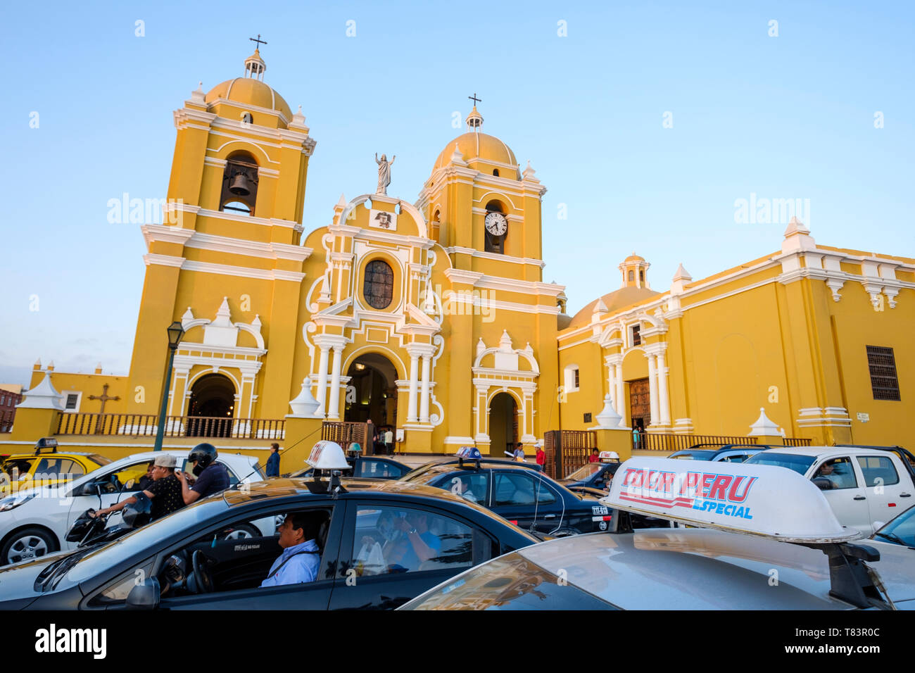 Beautiful Cathedral of Trujillo on the Plaza de Armas or Main Square of ...