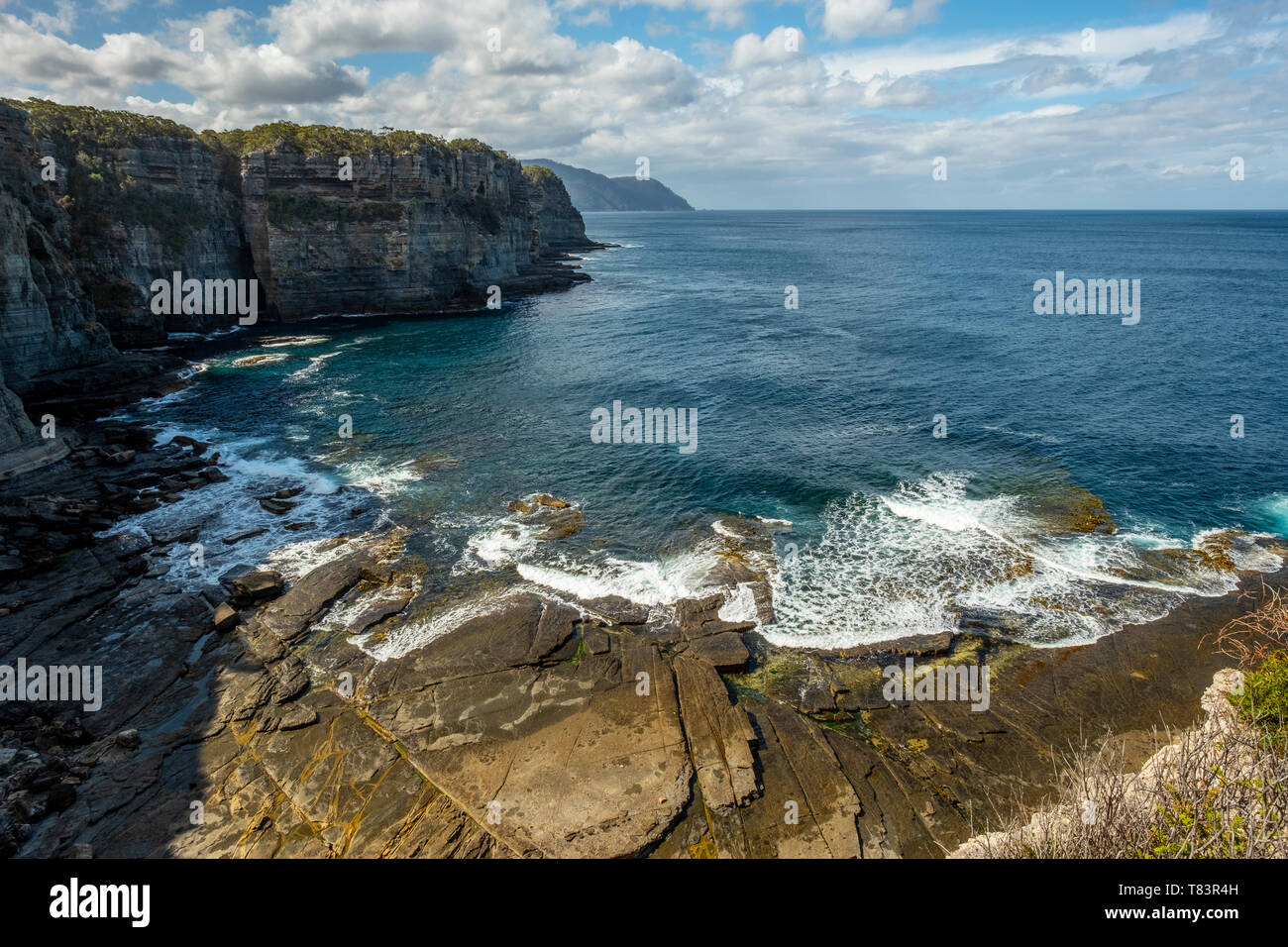 Cliffs of Tasman National Park. Waterfall Bay Track Stock Photo - Alamy