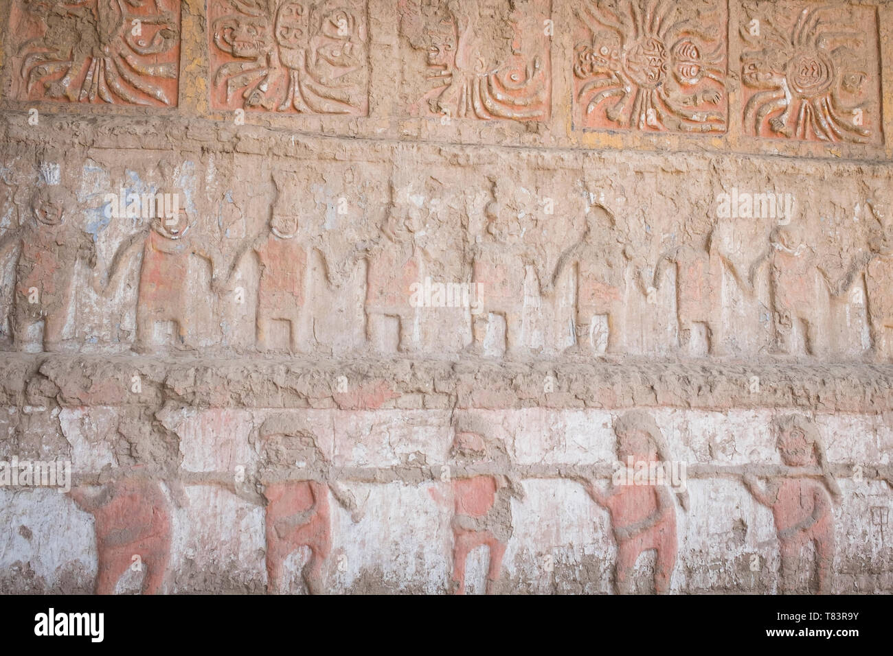 Detail of the Superposition of the Old Temple facades in the Huaca of ...