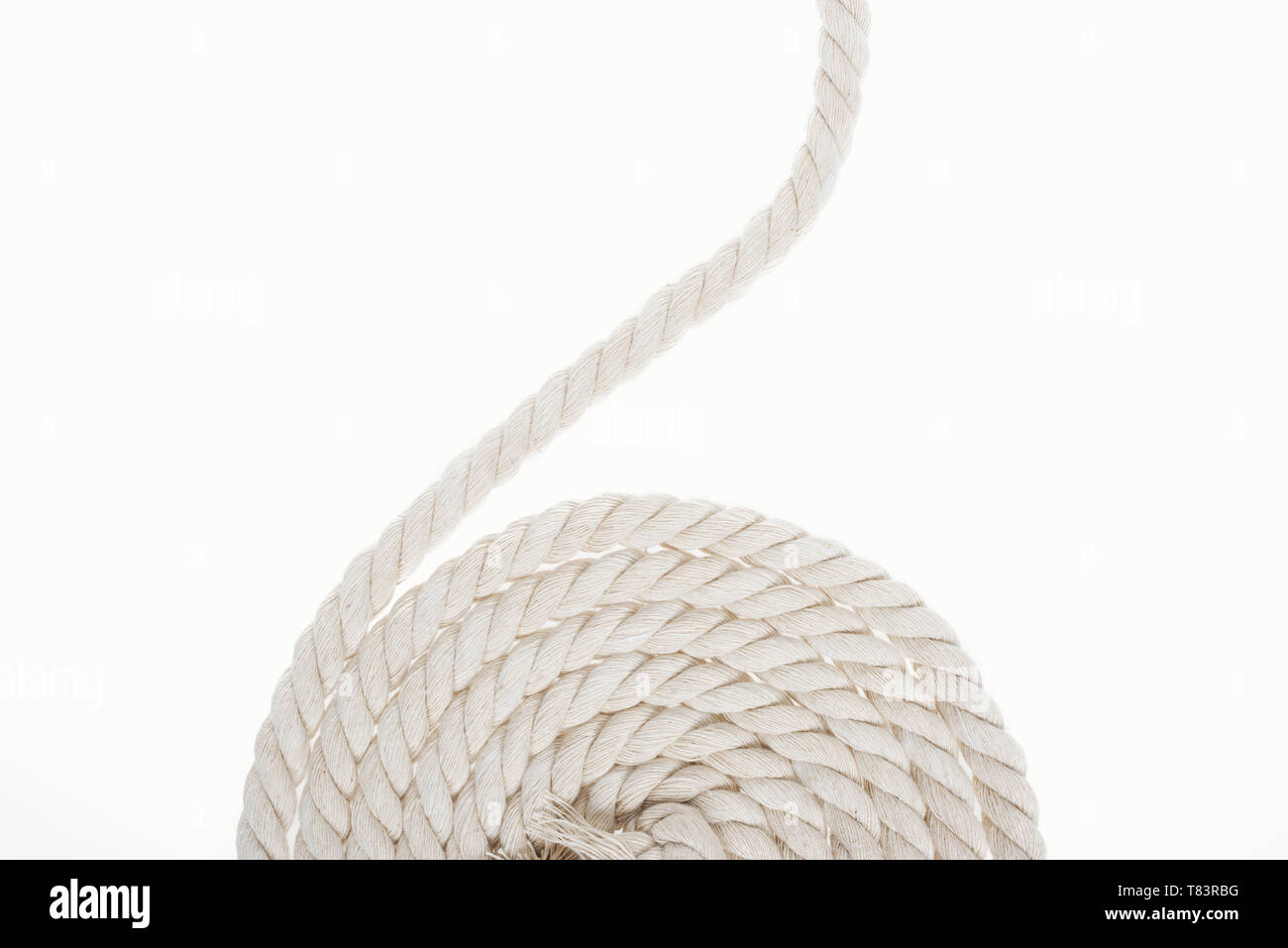 white and twisted rope isolated on white Stock Photo - Alamy