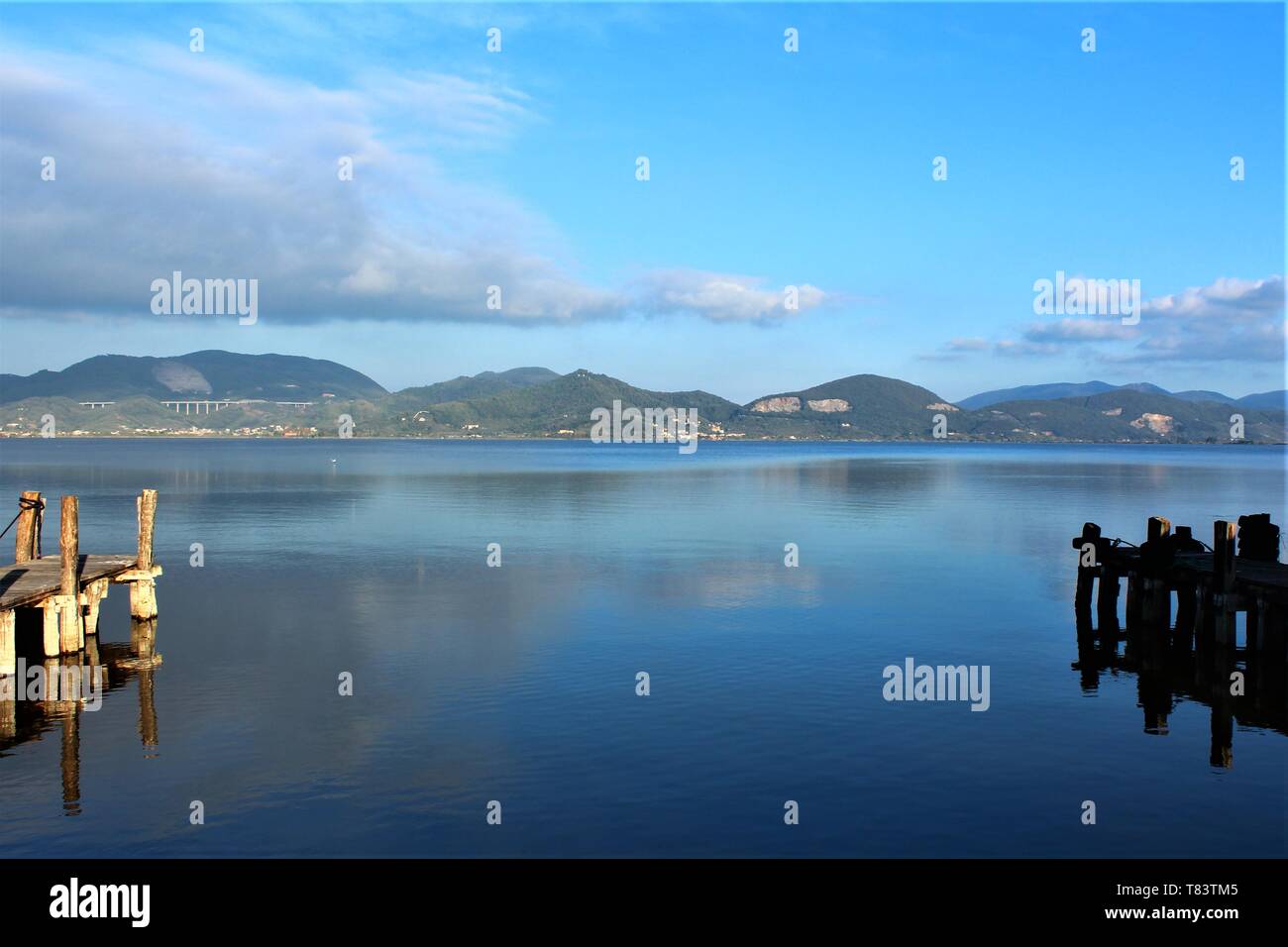Late afternoon view across the beautiful Lake of Massaciuccoli (also ...