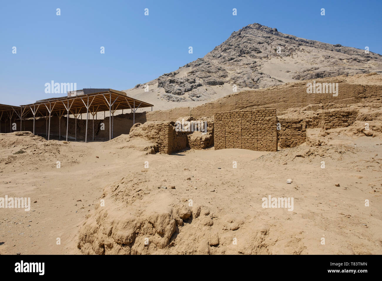 Huaca of the Moon at The Ancient City of Moche near modern Trujillo in ...