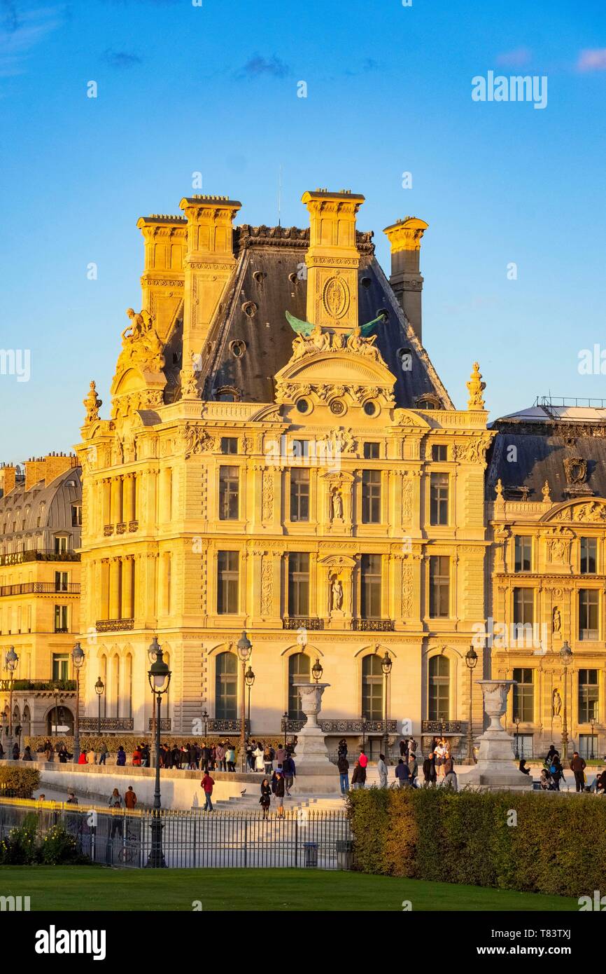 France, Paris, wing of the Louvre, with the Museum of Decorative Arts ...