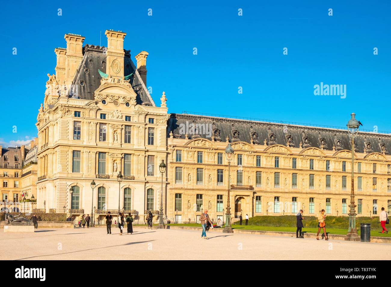 France, Paris, wing of the Louvre, with the Museum of Decorative Arts ...