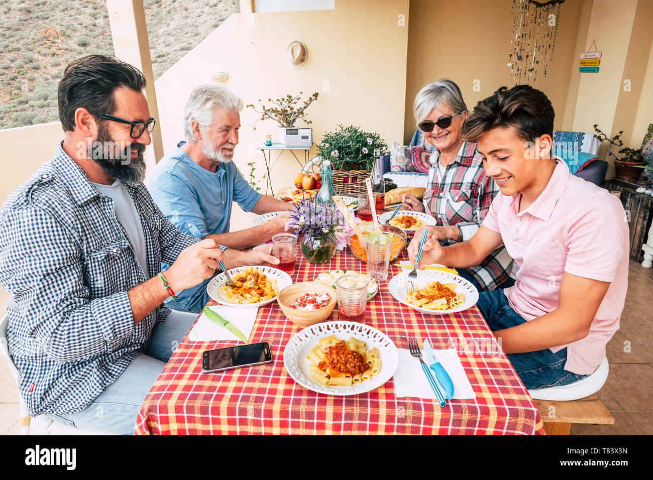 Italian Family Eating