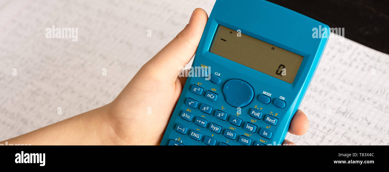 Scientific Calculator in the Action Hands During Mathematical Lesson ...