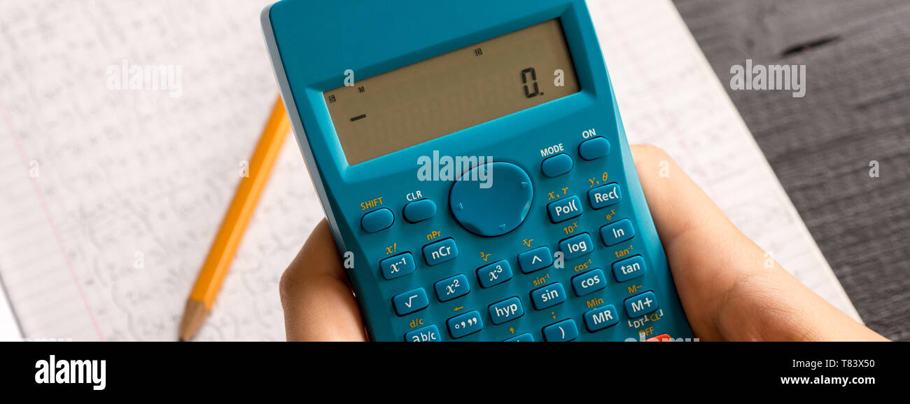Scientific Calculator in the Action Hands During Mathematical Lesson ...