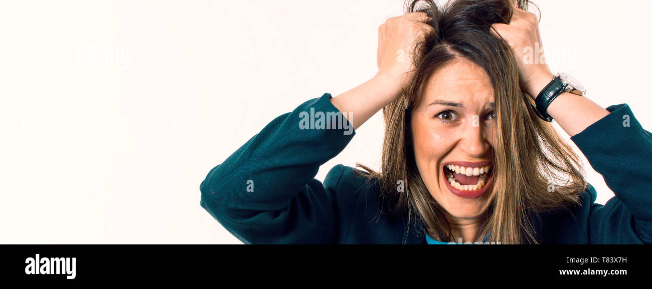 Girl Screaming Pulling Hair Out