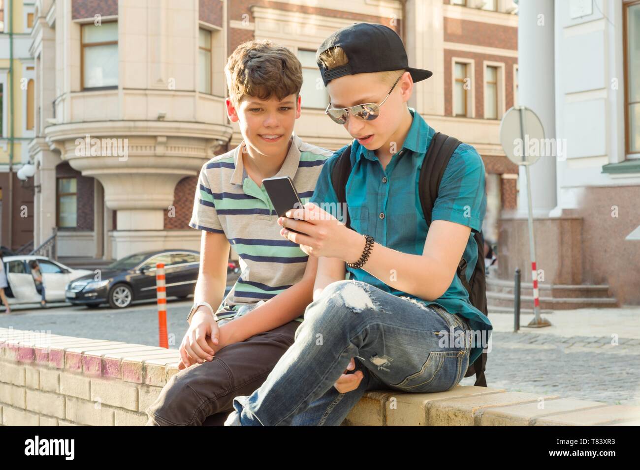 Two Boys Talking Outside High Resolution Stock Photography and Images ...