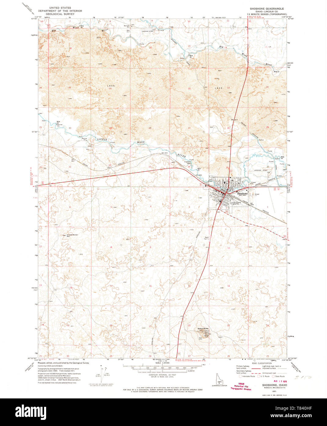 Map of shoshone hi-res stock photography and images - Alamy