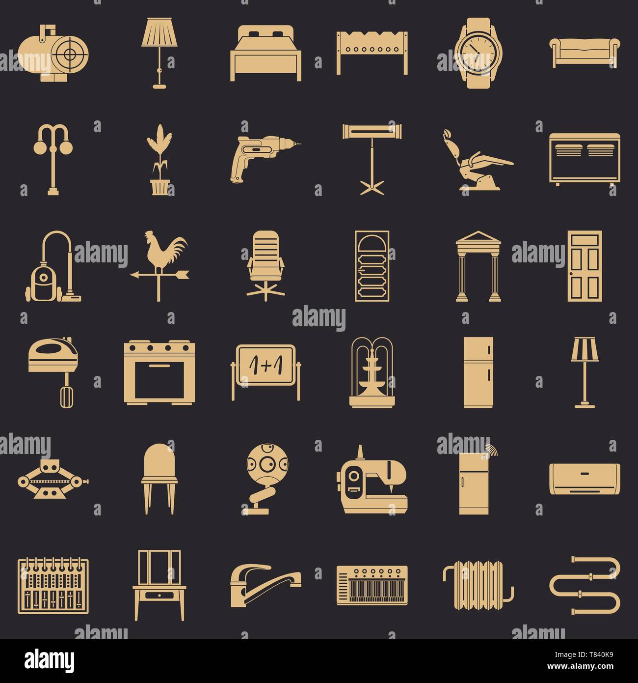 Home equipment icons set, simple style Stock Vector Image & Art - Alamy